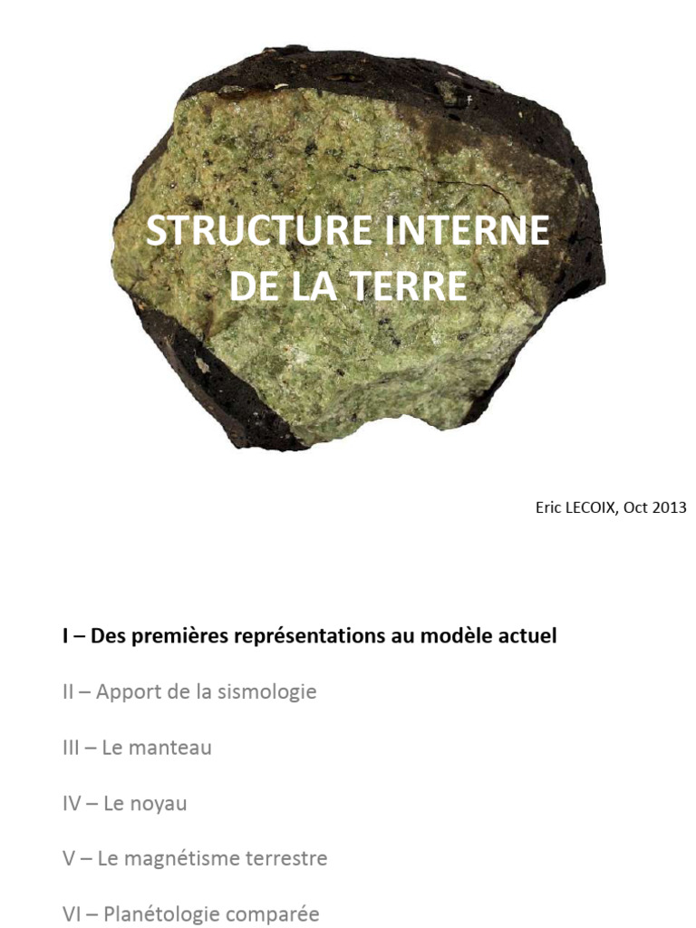Schéma de la structure interne de la Terre | PDF | Sismologie | Manteau ...