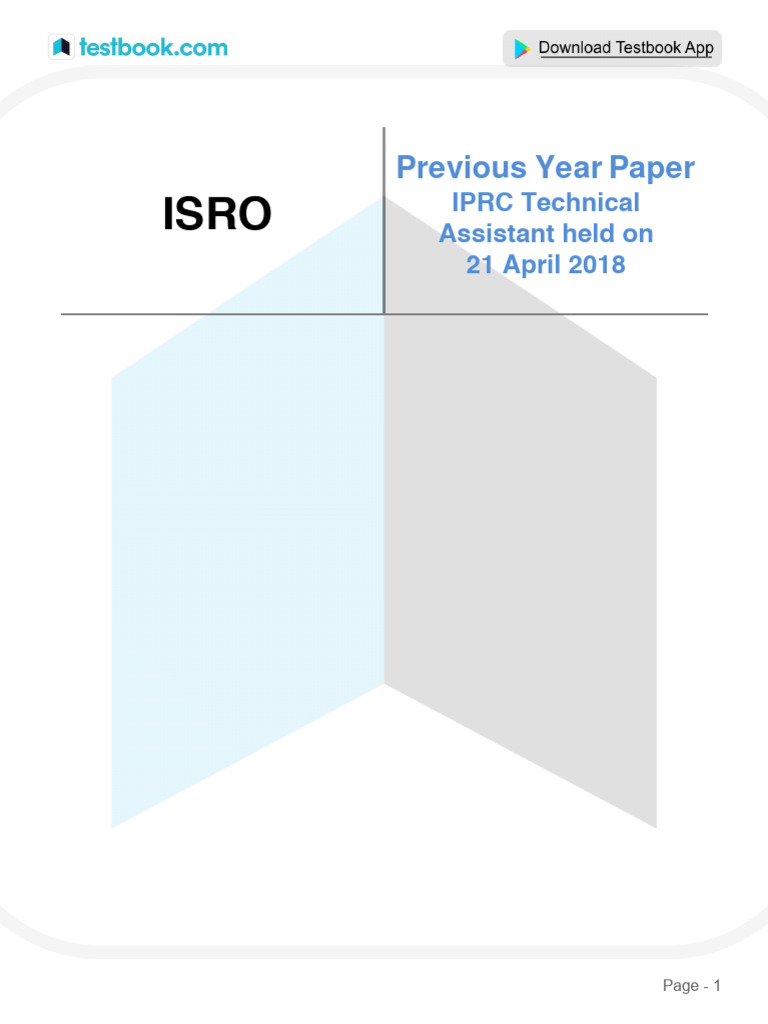 ISRO IPRC Technical Assistant Held On 21 - 04 - 2018 (English) | PDF ...