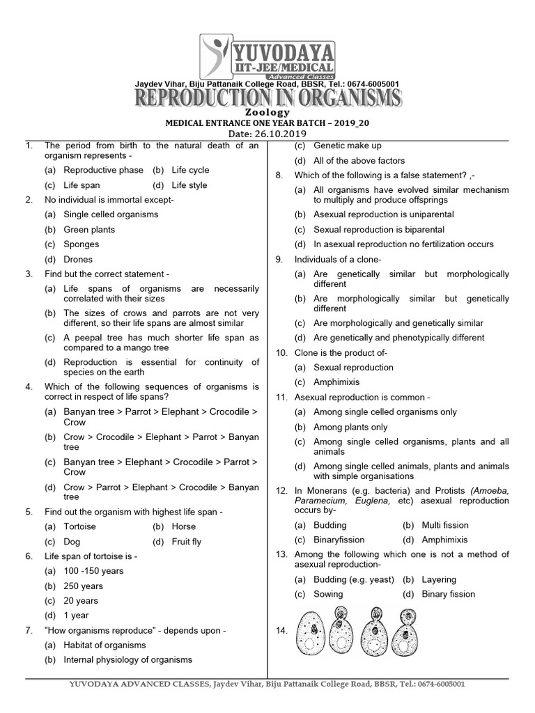 1_Reproduction in Organism | PDF | Reproduction | Sexual Reproduction