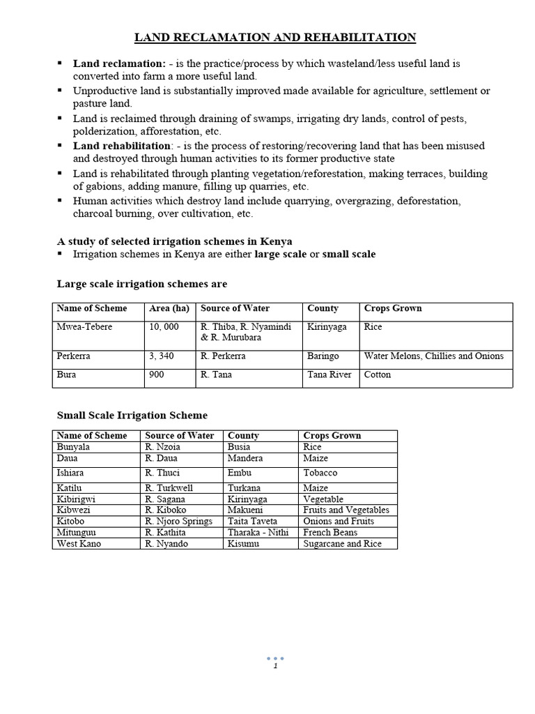2 - Land Reclamation & Rehabilitation | PDF | Irrigation | Agriculture