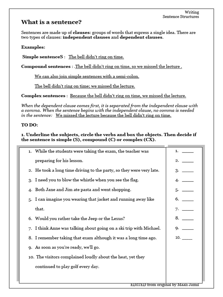 Worksheet Sentence Structure Information Gap Activities - 129663 | PDF ...