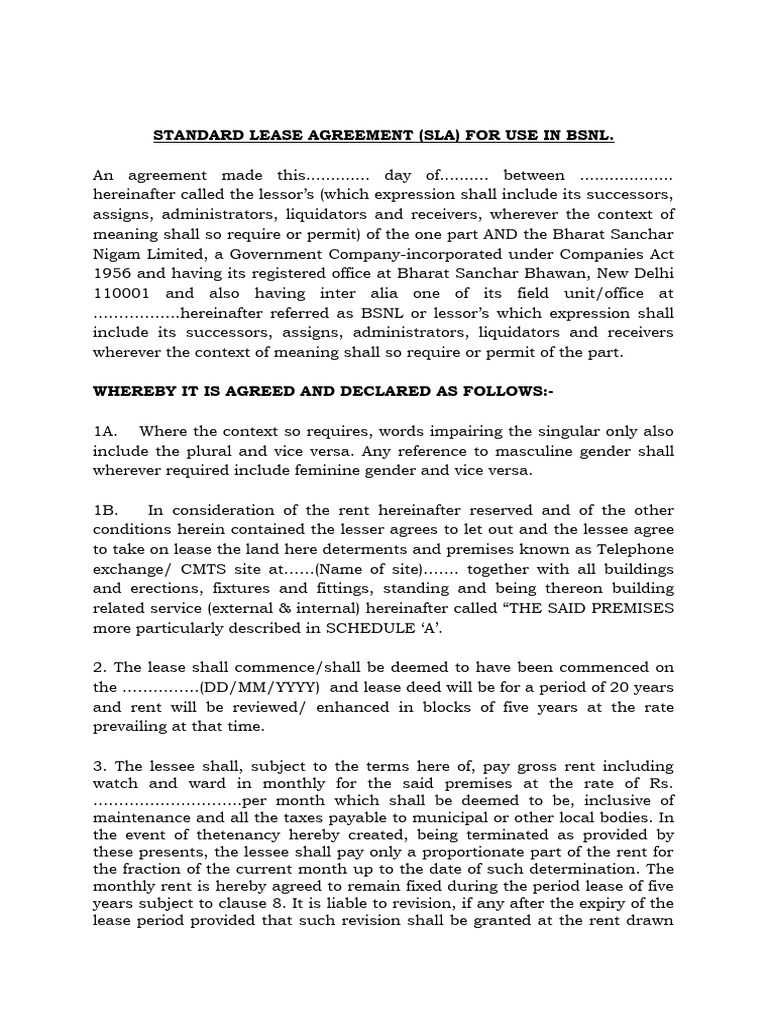 BTSExch lease agreement | PDF | Lease | Private Law