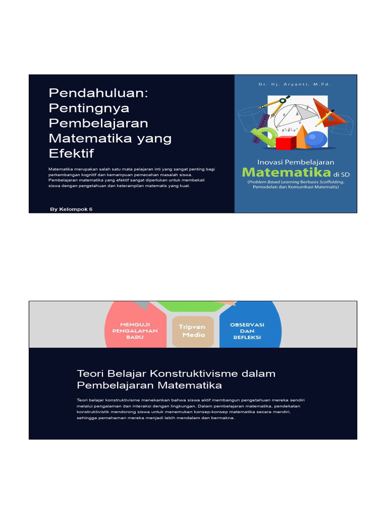 Pendahuluan Pentingnya Pembelajaran Matematika Yang Efektif | PDF ...