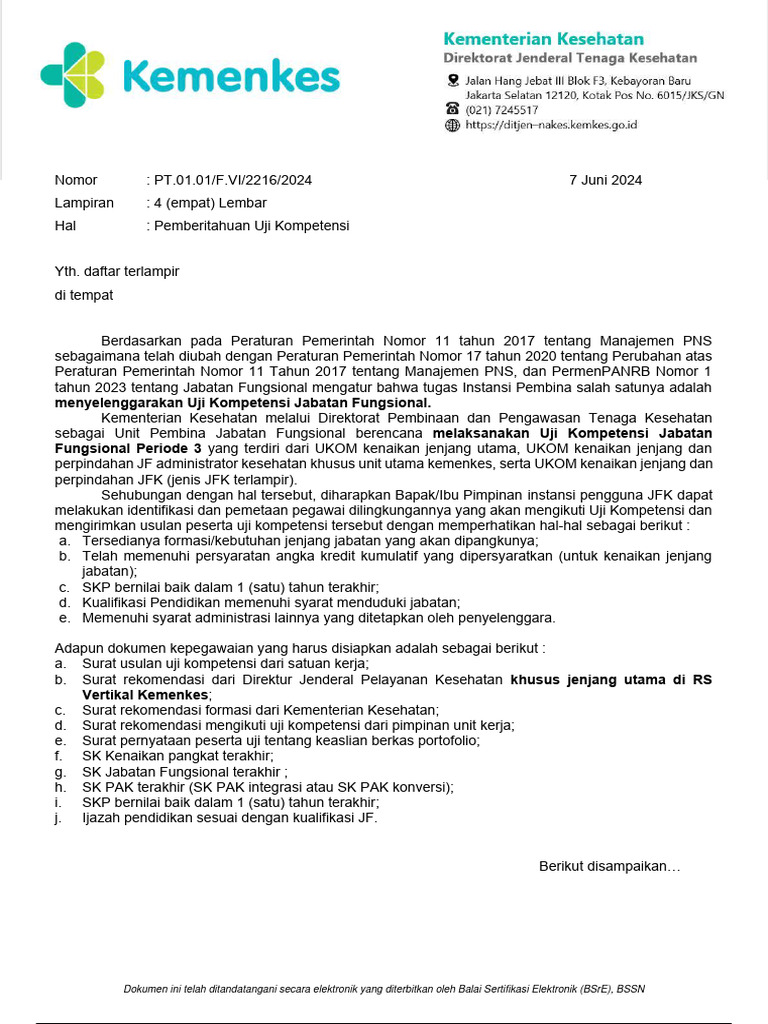 Pemberitahuan Ukom JFK Periode 3 | PDF
