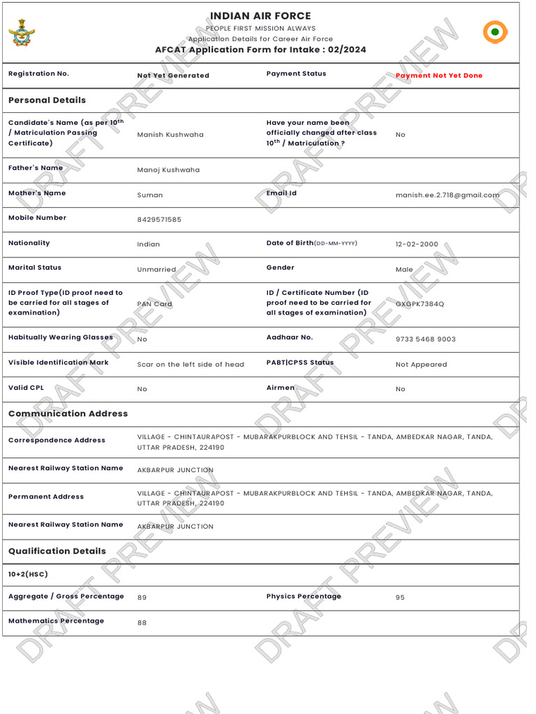 IAF _ Before Payment Preview | PDF