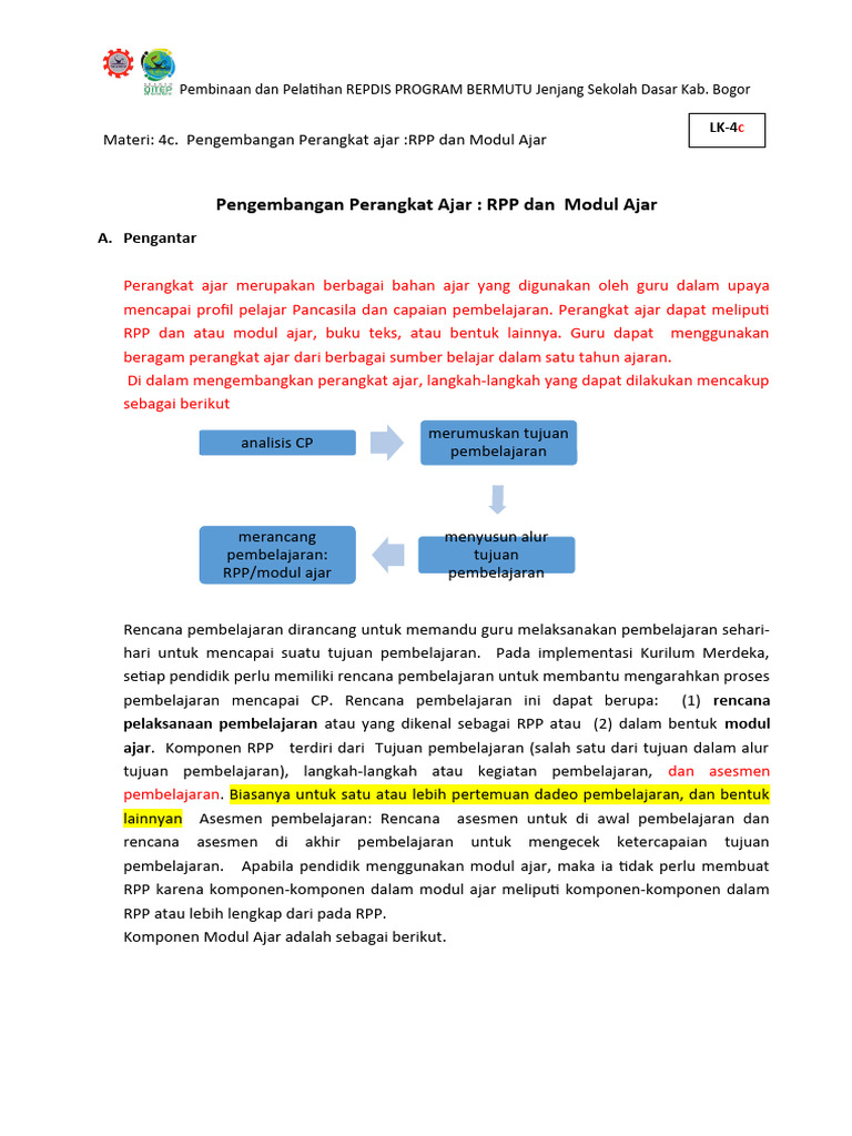 LK - 4c RPP Dan Modul Ajar Reviu ID | PDF