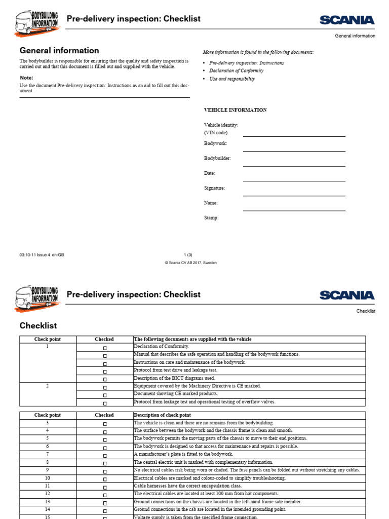 SB2017_5_PDI_Checklist_Document | PDF | Electrical Resistance And ...