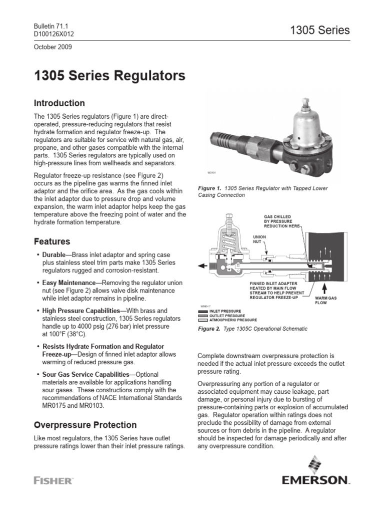 1305 Series Gas Pressure Regulators | PDF | Valve | Pressure