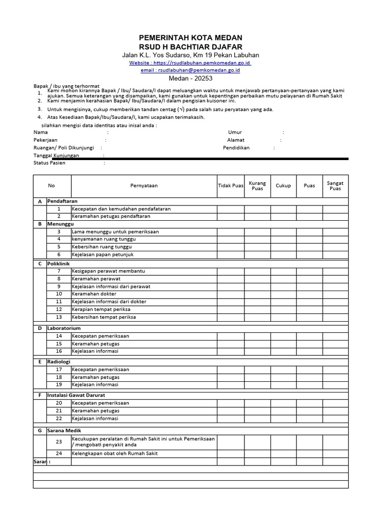 Kuisoner Kepuasan Pelanggan | PDF