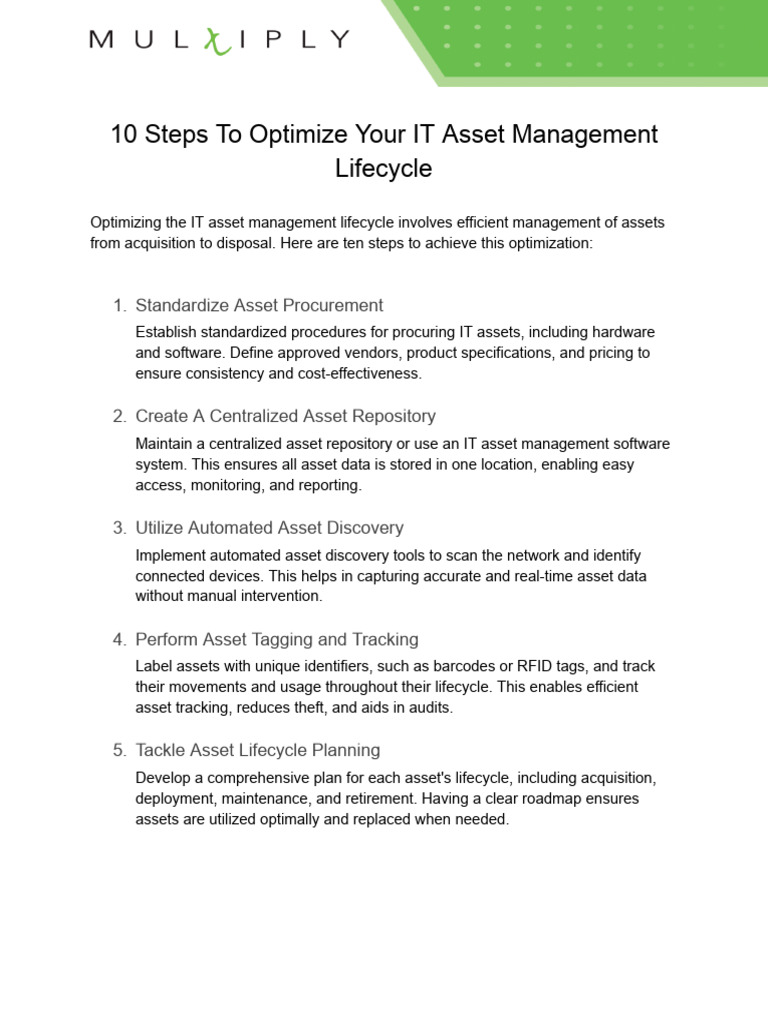 Optimize IT Asset Management: 10 Steps | PDF | Computer Security | Security
