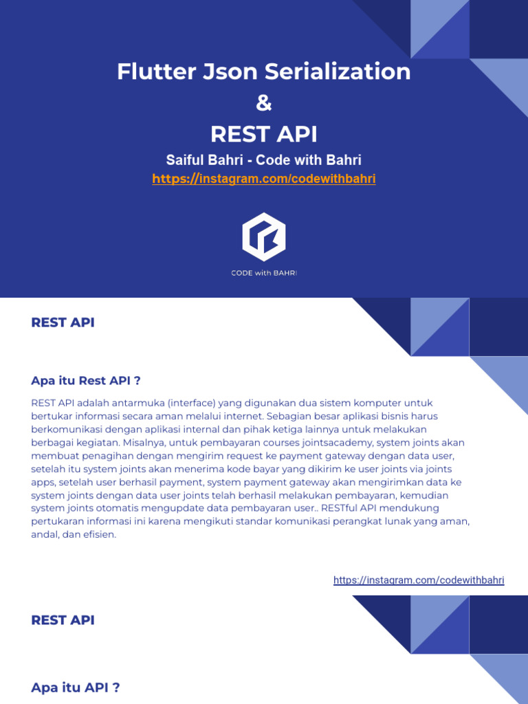 Panduan Lengkap REST API dan Flutter | PDF