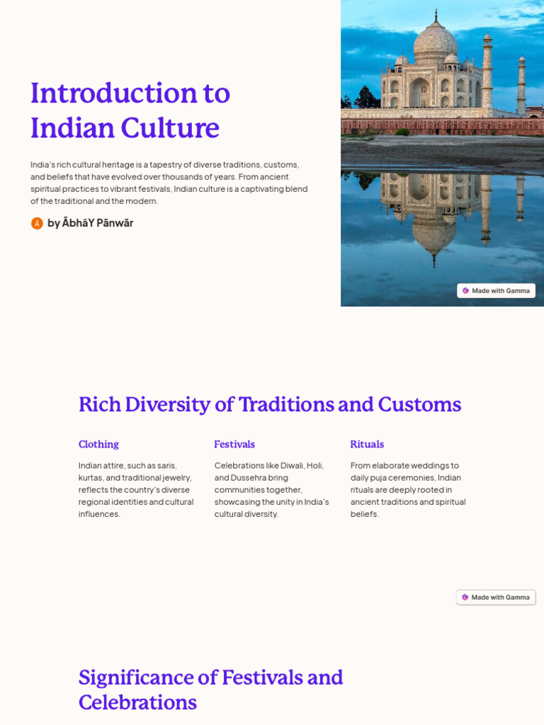 Introduction To Indian Culture | PDF | Festival