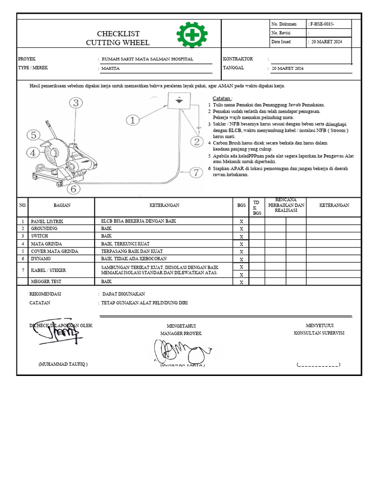 Check List Apar 1 | PDF