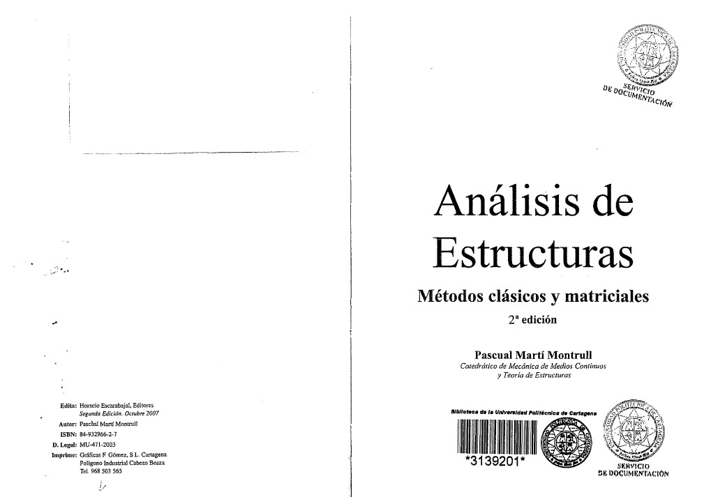 Análisis de Estructuras: Métodos Clásicos y Matriciales | PDF