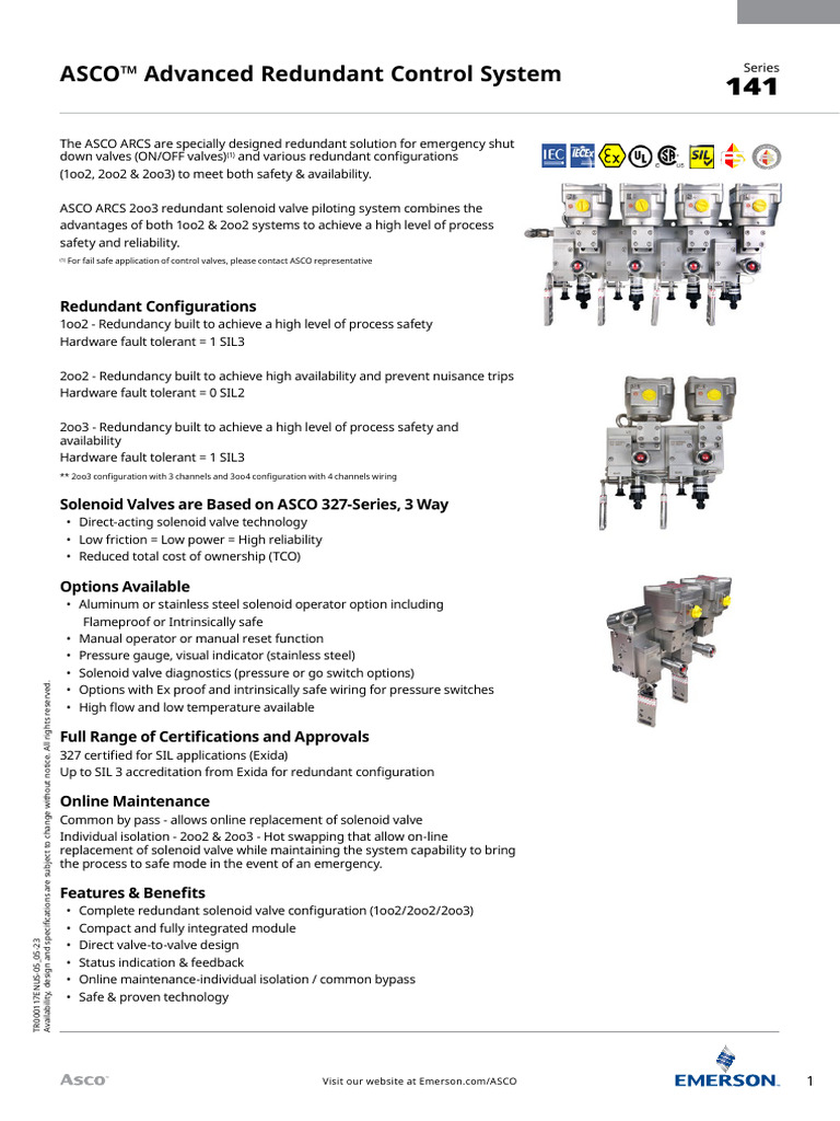 Asco 141 Arcs Adv Redundant Control Sys Global en 5312316 | PDF | Safety