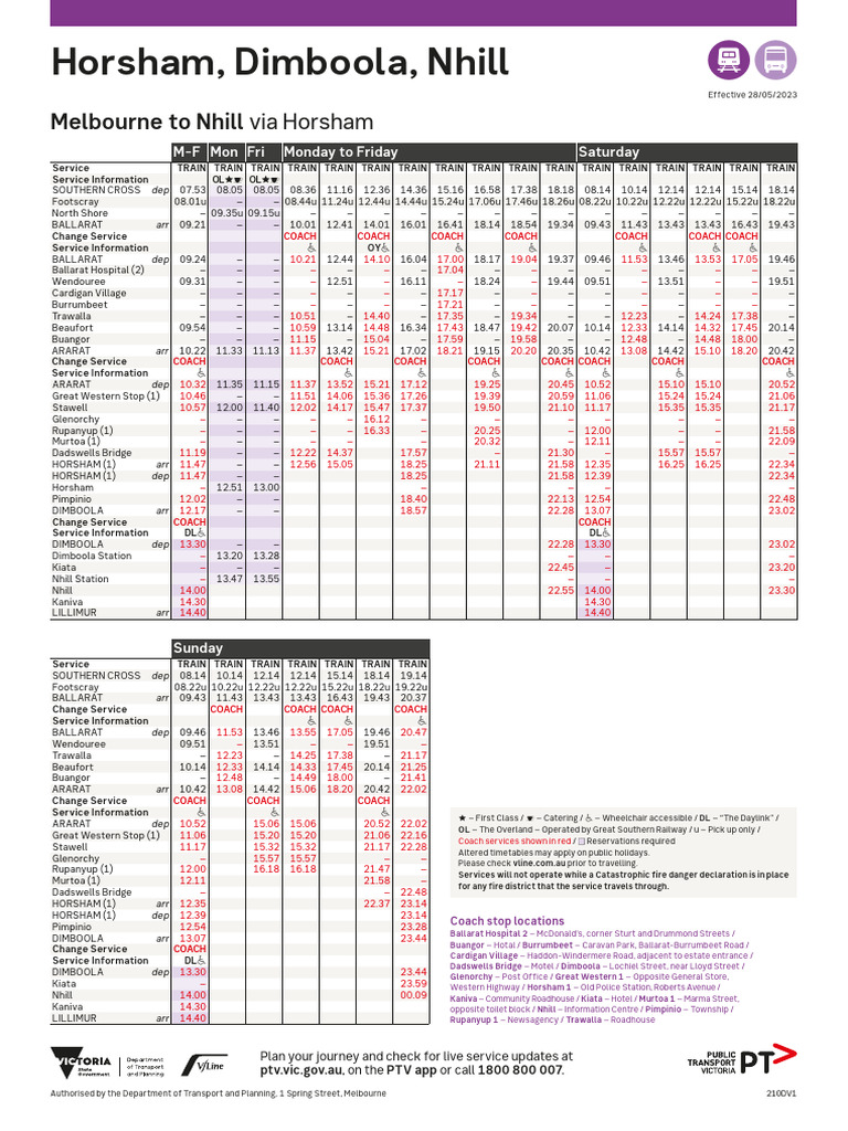 210 Horsham Timetable Web 280523 v1 | PDF | Australian Rules Football ...