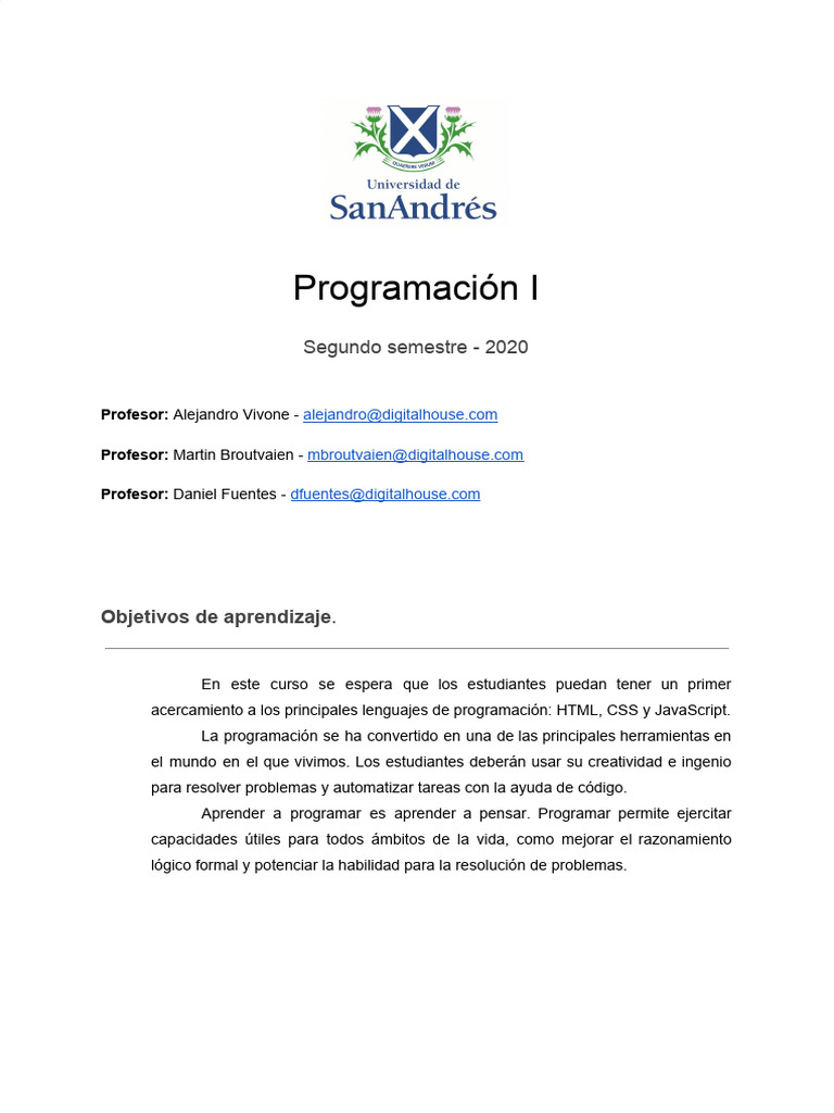 Programa de san andres programacion | Descargar gratis PDF | Lenguaje ...