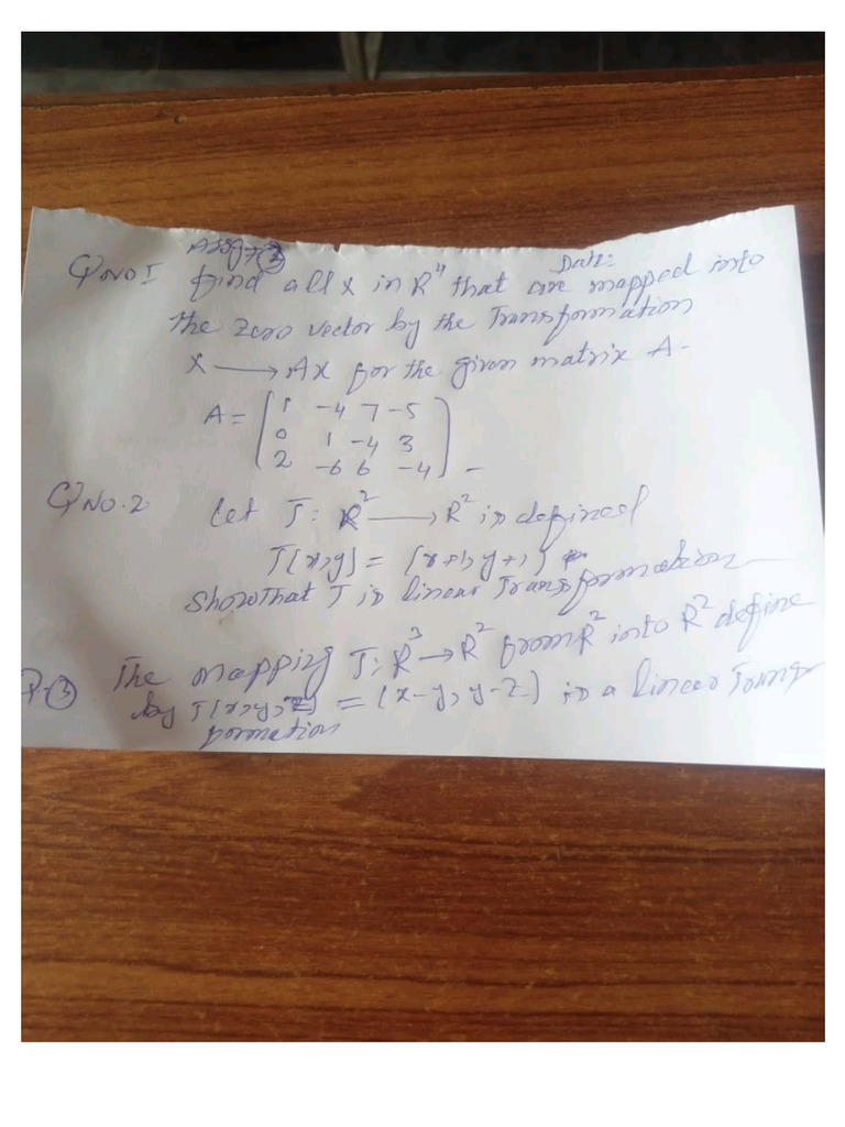 Assignment #1 Linear Algebra | PDF