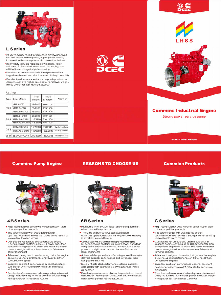 Cummins DCEC Pump Catalog | PDF | Horsepower | Rotating Machines