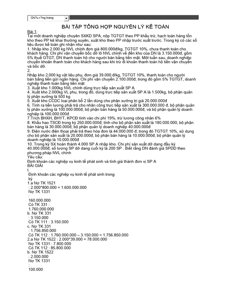 bài tập NLKT | PDF