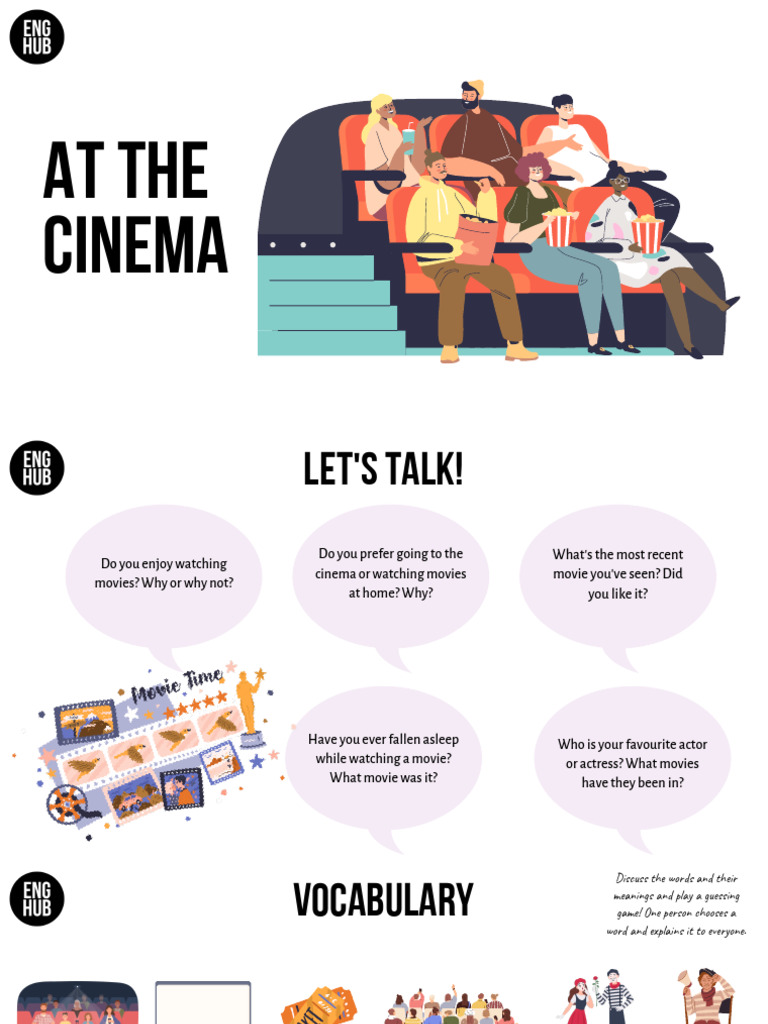 Cinema Vocabulary and Discussion Guide | PDF | Movie Theater | Actor