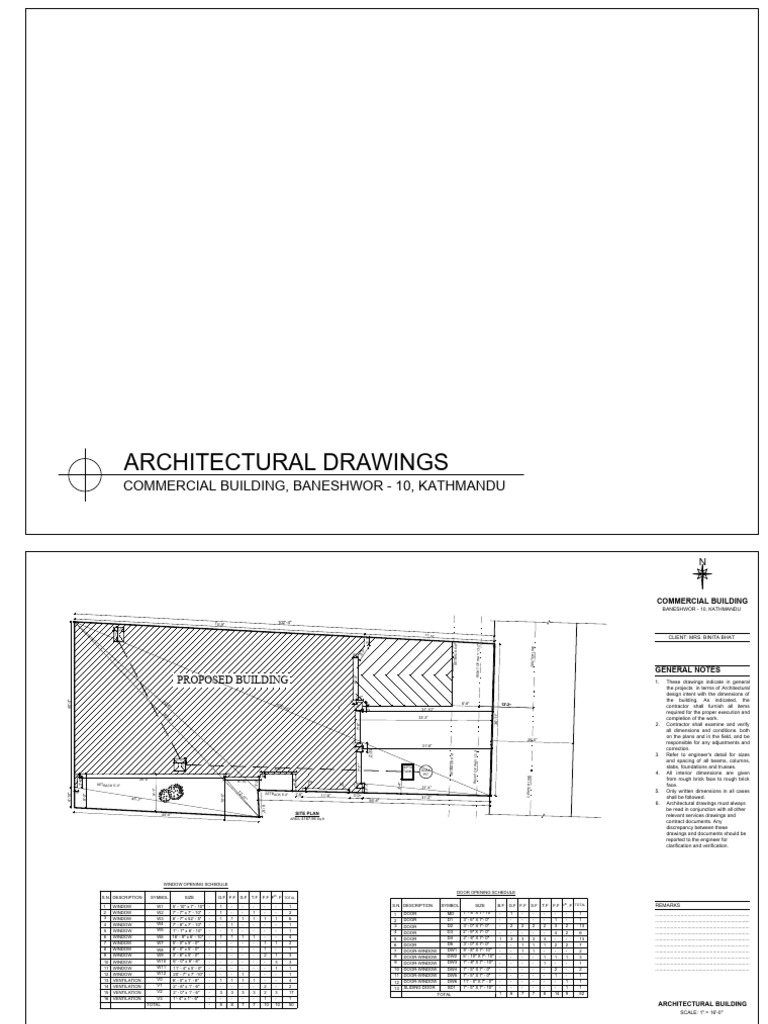 Commercial Building Drawings - Kathmandu | PDF | Civil Engineering