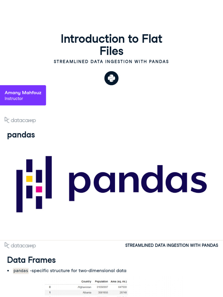 Streamlined Data Ingestion With Pandas Pdf Comma Separated Values 8413