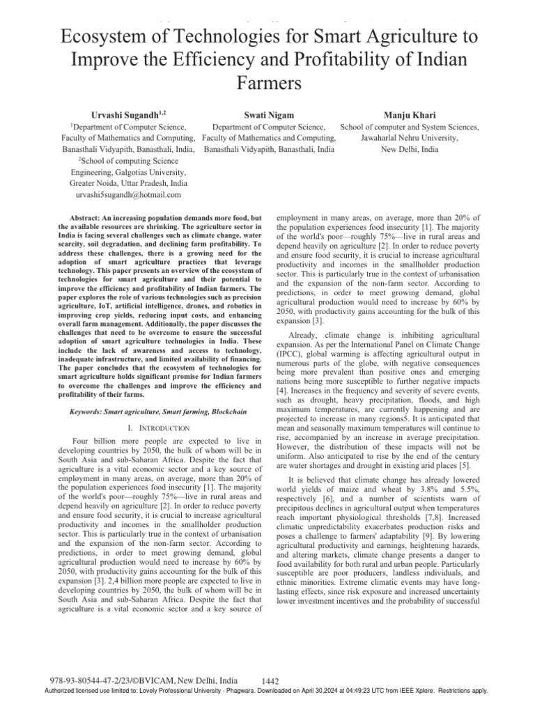 Ecosystem of Technologies For Smart Agriculture To Improve The ...