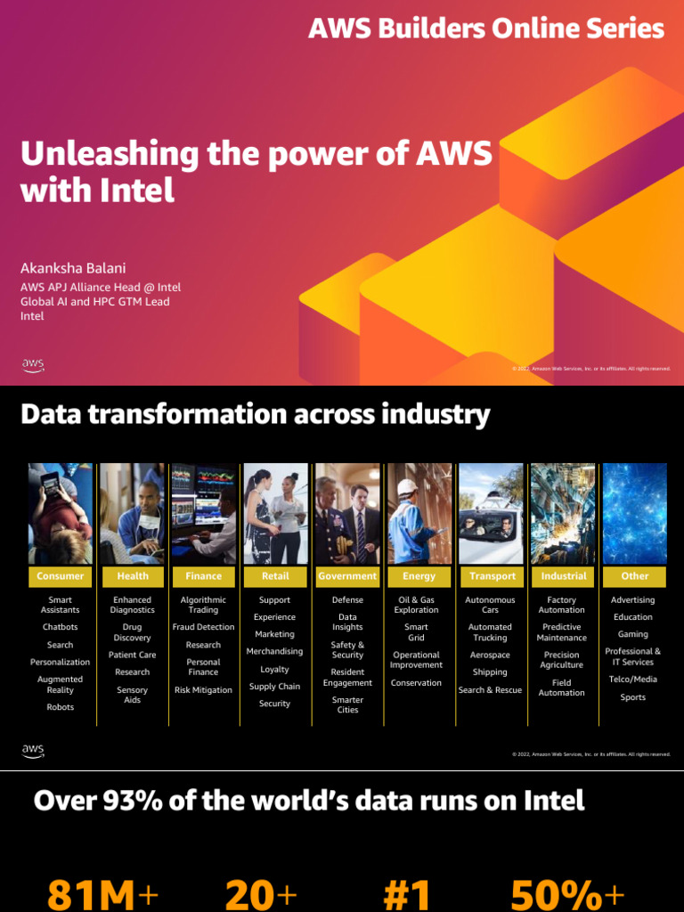 Unleashing The Power of AWS With Intel PDF Slide | PDF | Amazon Web ...