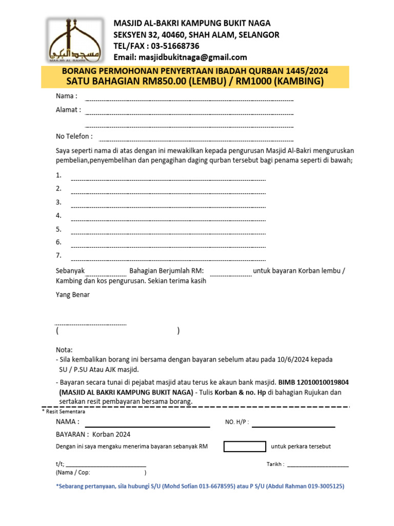 Borang Korban 2024 Pdf