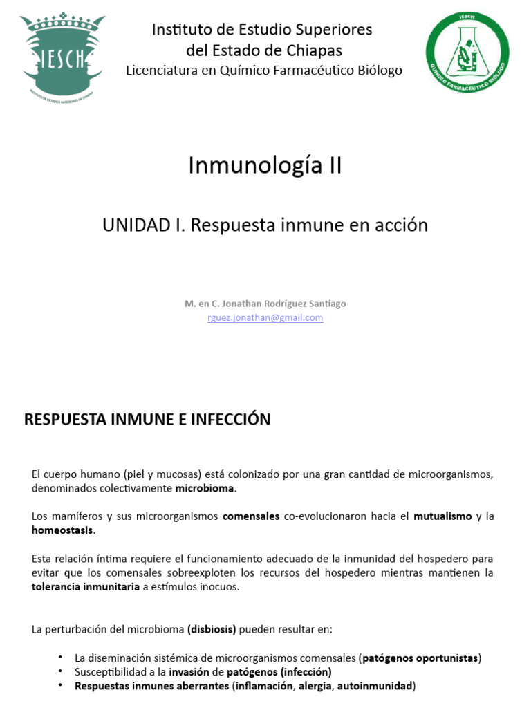 Inmunología II Respuesta Inmune e Infección | PDF | Sistema complementario | Fagocito