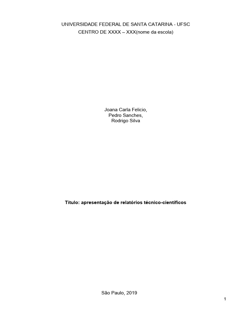 Modelo Abnt Relatorio Cientifico | PDF | Abstract (resumo) | Science