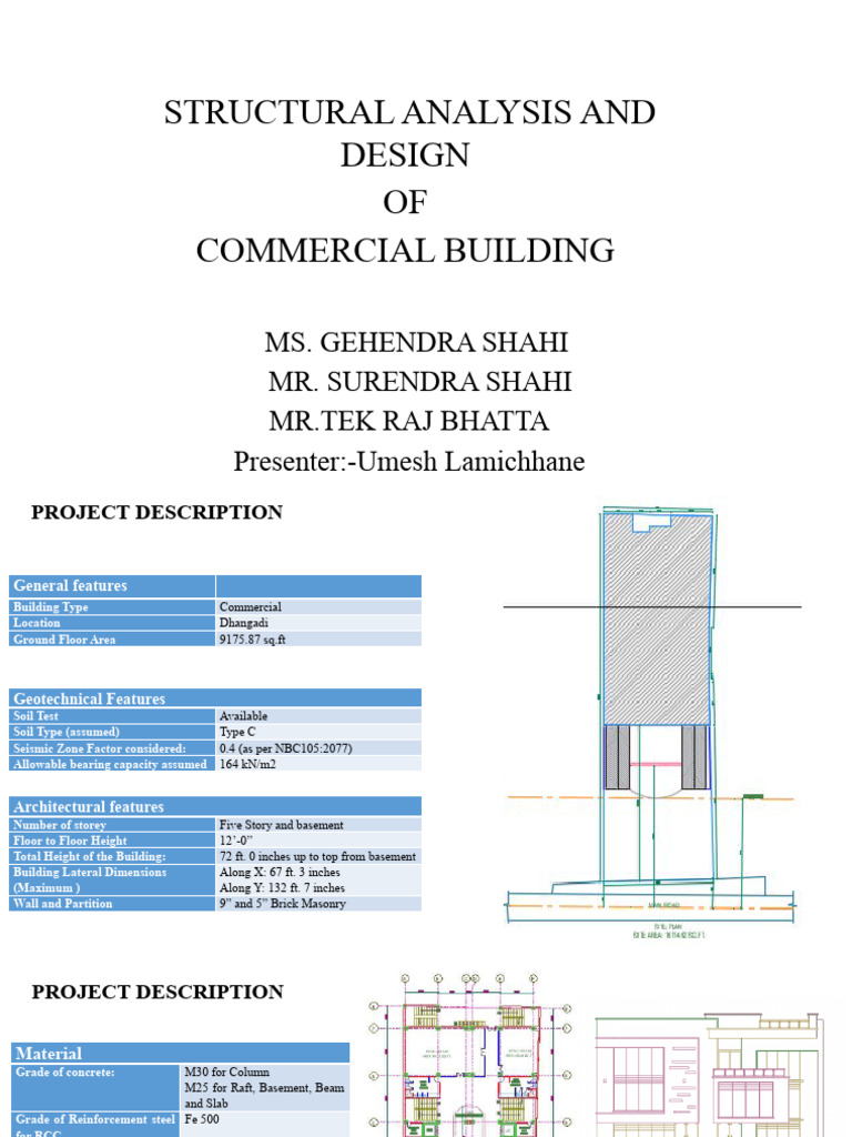 Commercial Building Design Analysis | PDF | Structural Load | Beam ...