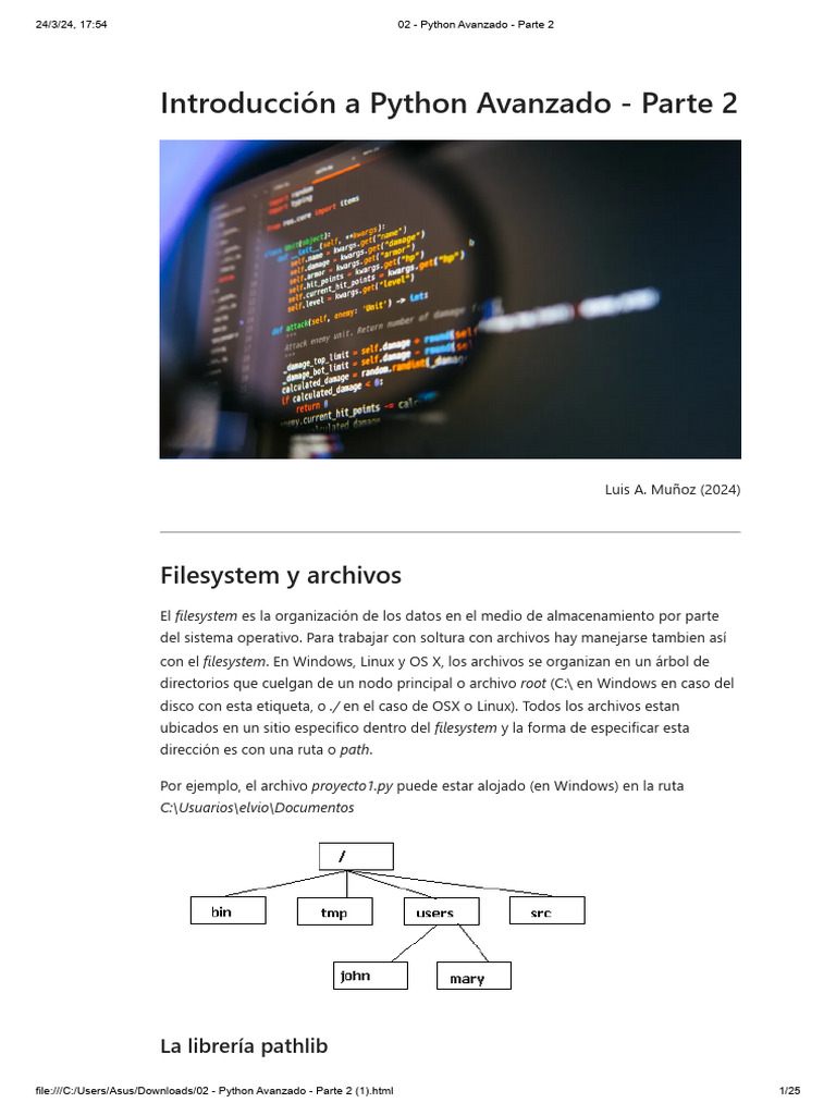 02 - Python Avanzado - Parte 2 | PDF | Python (lenguaje de programación ...