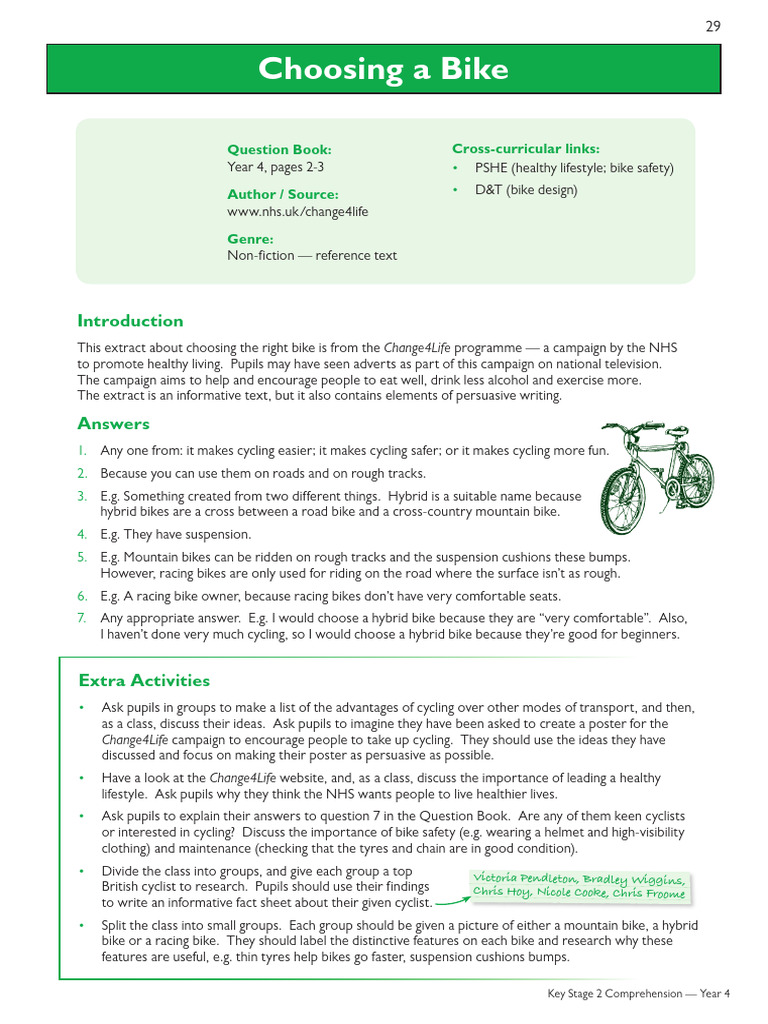 Year 4 Comprehension Activities Guide | PDF | Peter Pan | Triathlon