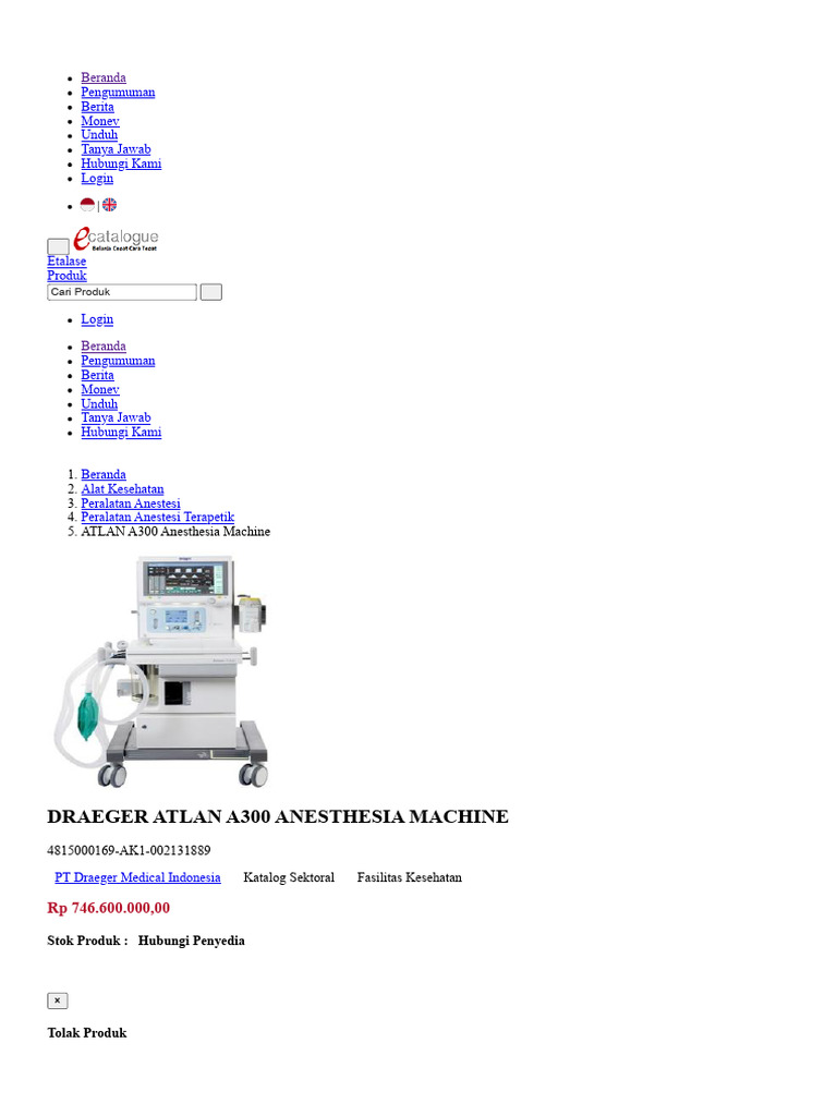 Draeger Atlan A300 Anesthesia Machine | PDF Draeger Atlan A300 Anesthesia Machine | PDF