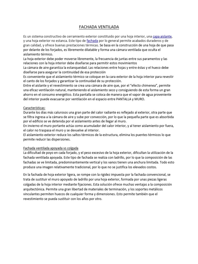 Detalles de Fachadas Ventiladas y Muro Cortina | PDF | Aislamiento ...