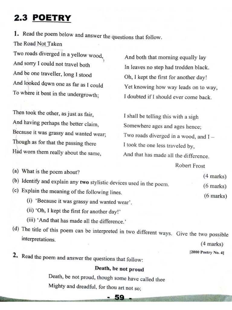 Selected KCSE Poems - 050922 4 | PDF