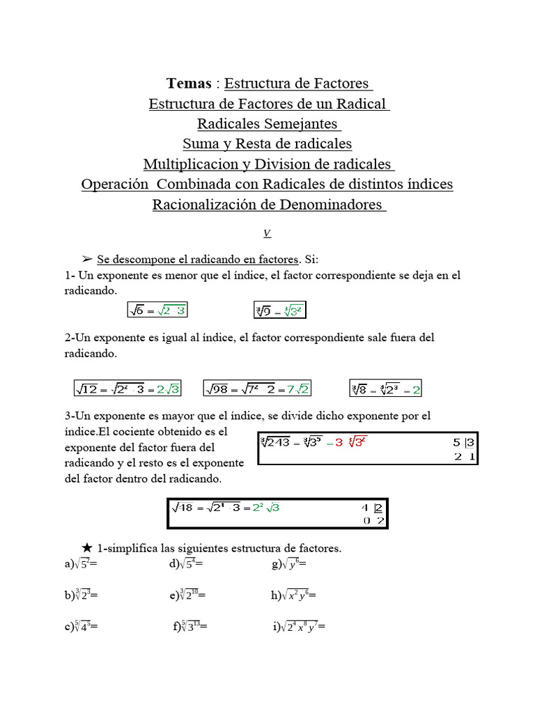 Radical Es | PDF | Notación Matemática | Álgebra