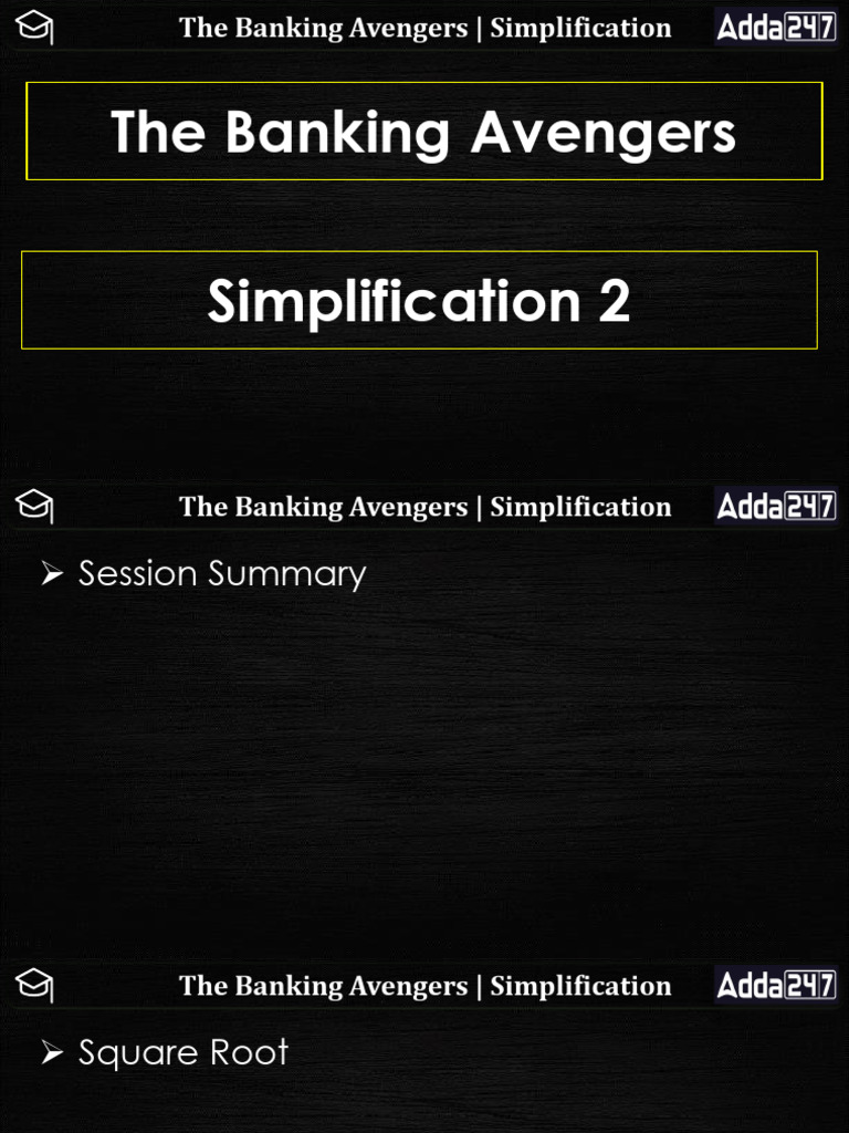 The Banking Avengers Simplification 2 | PDF