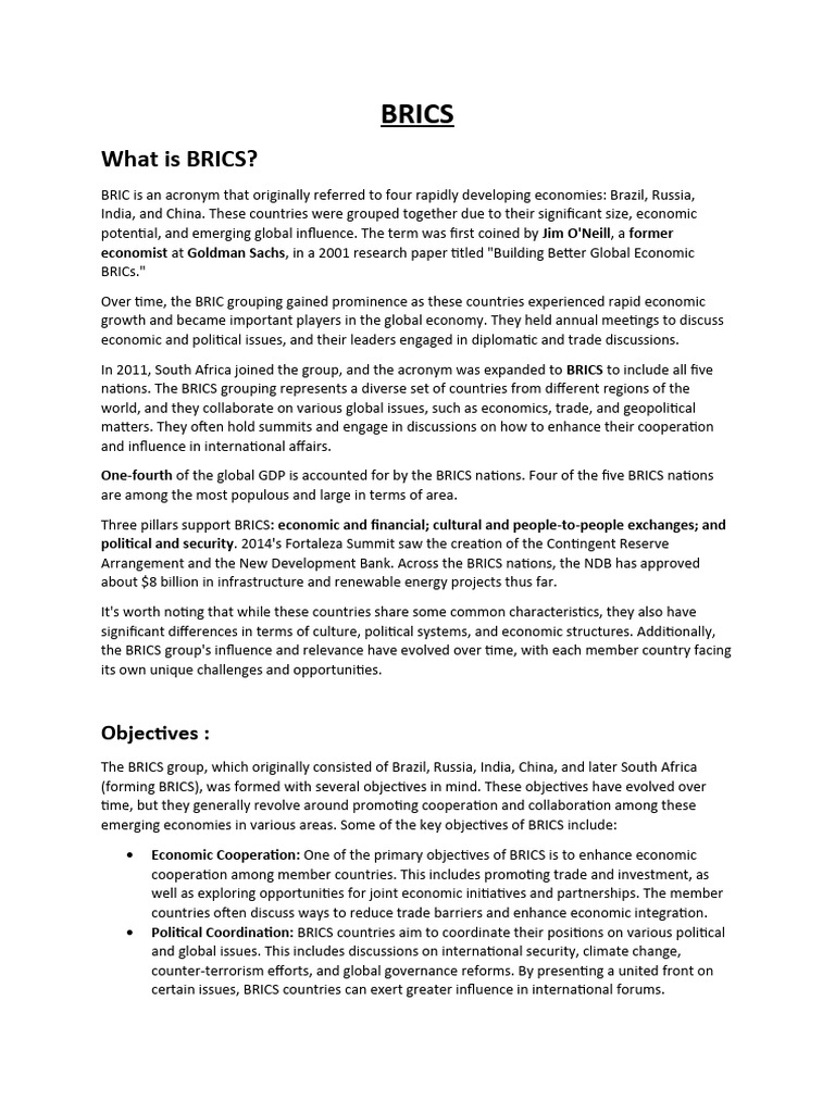 About Brics | PDF | Bric | Central Banks