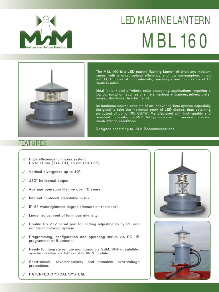 LED Marine Lanterns: MBL 160 & MBL 350 | PDF | Light Emitting Diode ...