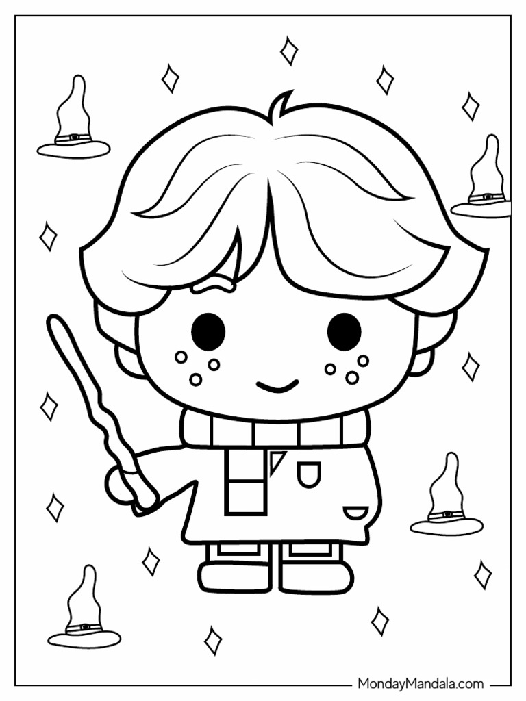 Kawaii-Ron-Weasley-Coloring-Page-For-Preschoolers | PDF