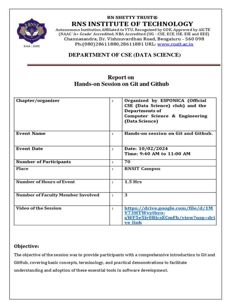 Report On Git and Github | PDF | Version Control | Information Technology