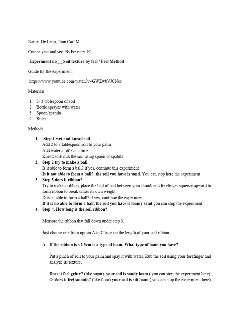 Feel Method | Download Free PDF | Soil | Sedimentology