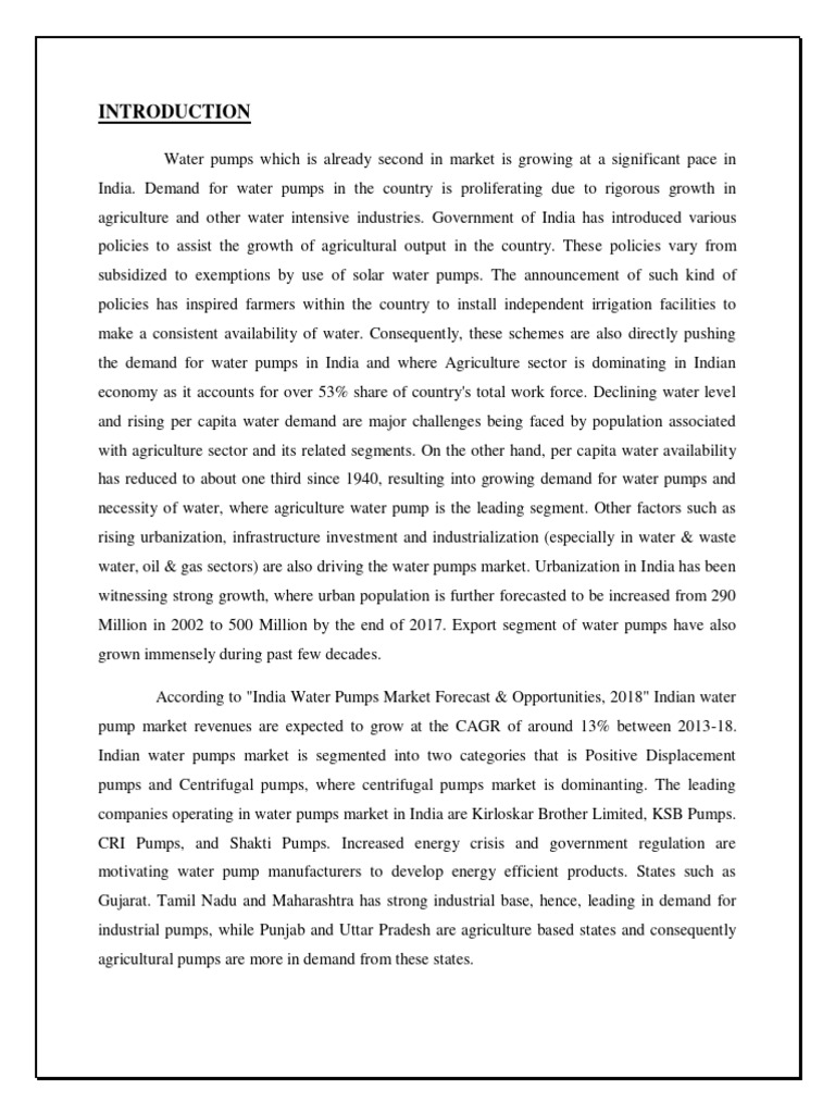 Internship Report 7 | PDF | Pump | Agriculture