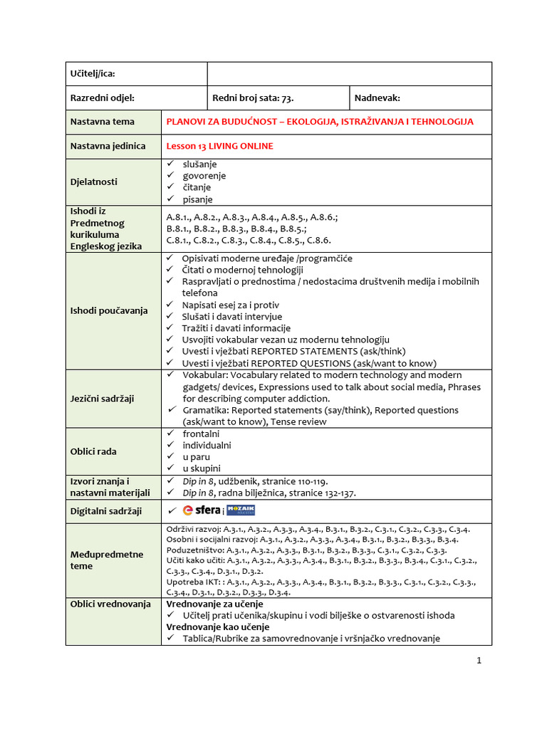 19 U4 L13 Living+Online | PDF