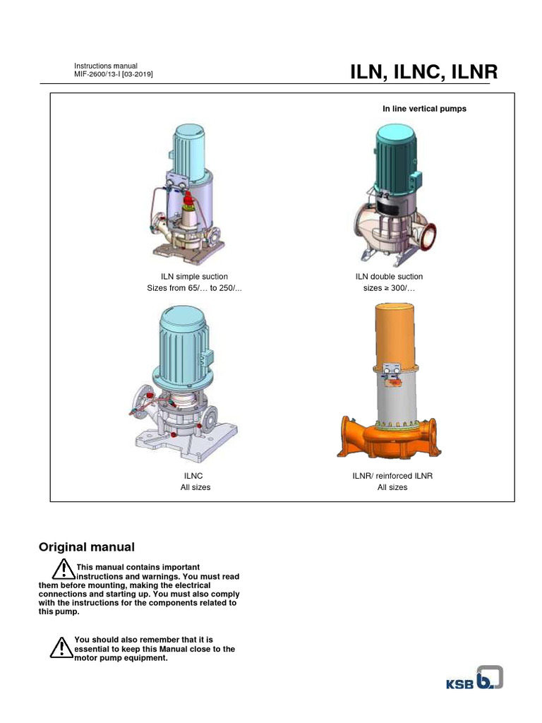 Operation Manual ILN ILNC | PDF | Pump | Safety