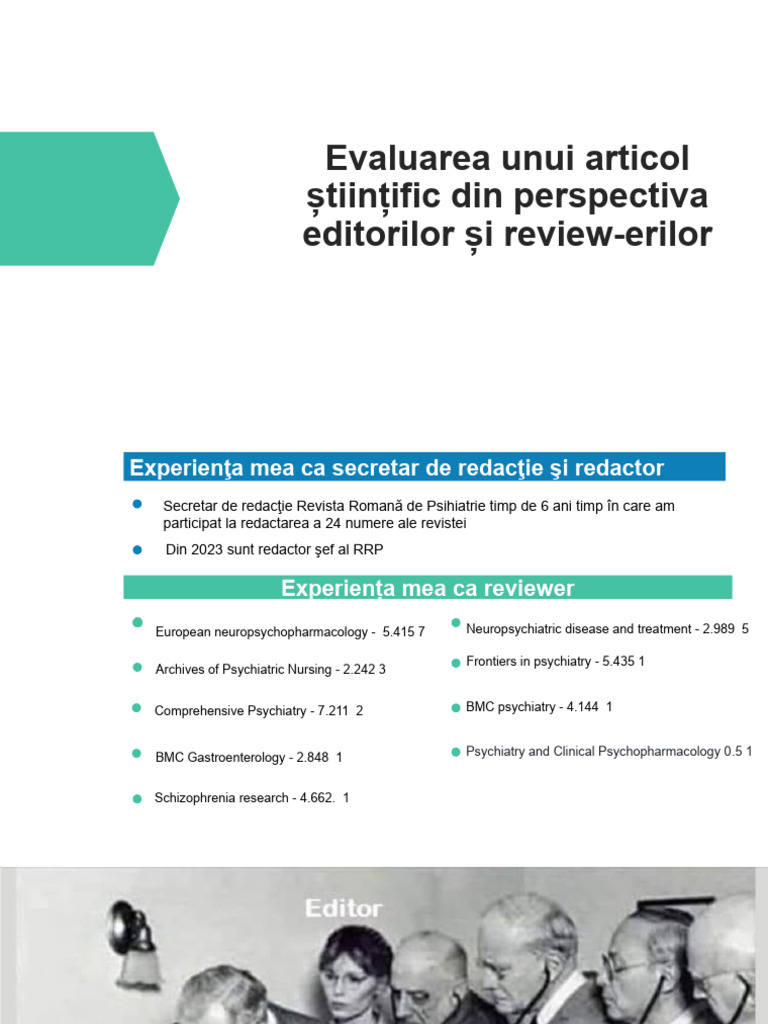 Evaluarea Unui Articol Științific Din Perspectiva Editorilor Și Review ...