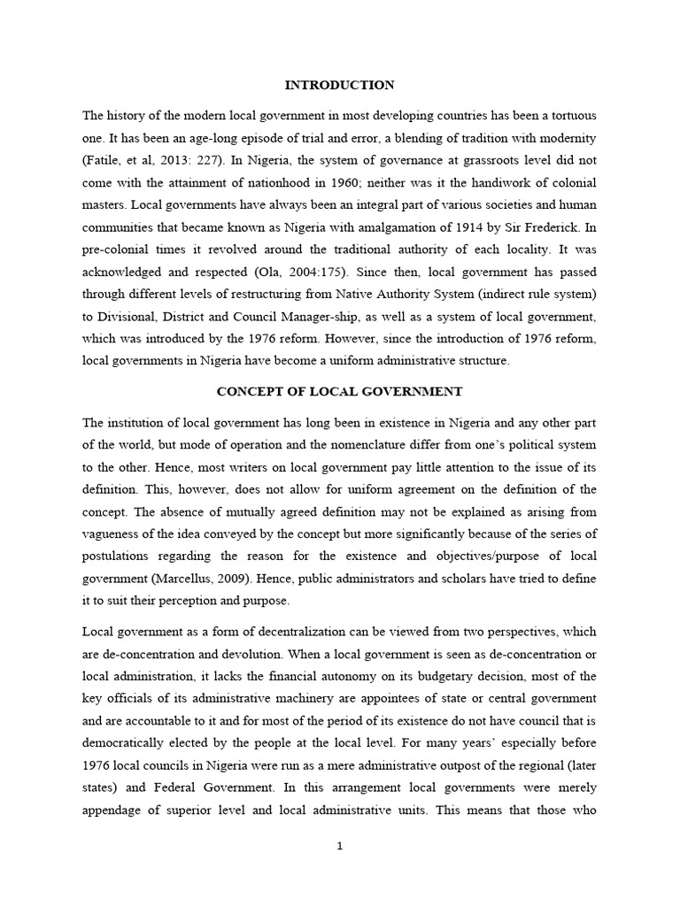 History of Local Government | PDF | Nigeria | State (Polity)